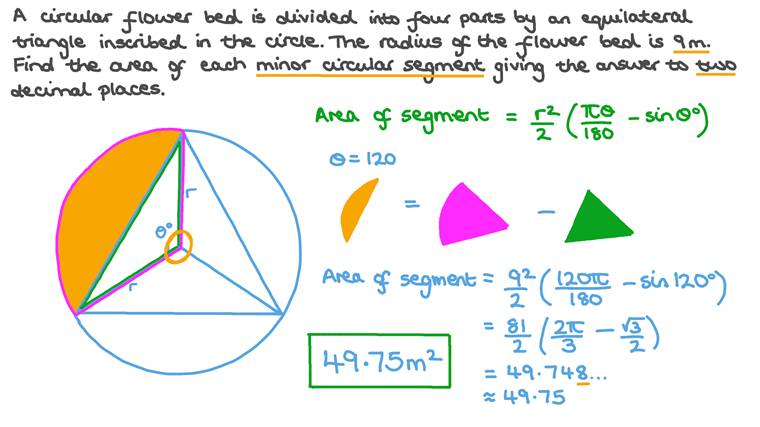 Lesson: Areas of Circular Segments | Nagwa