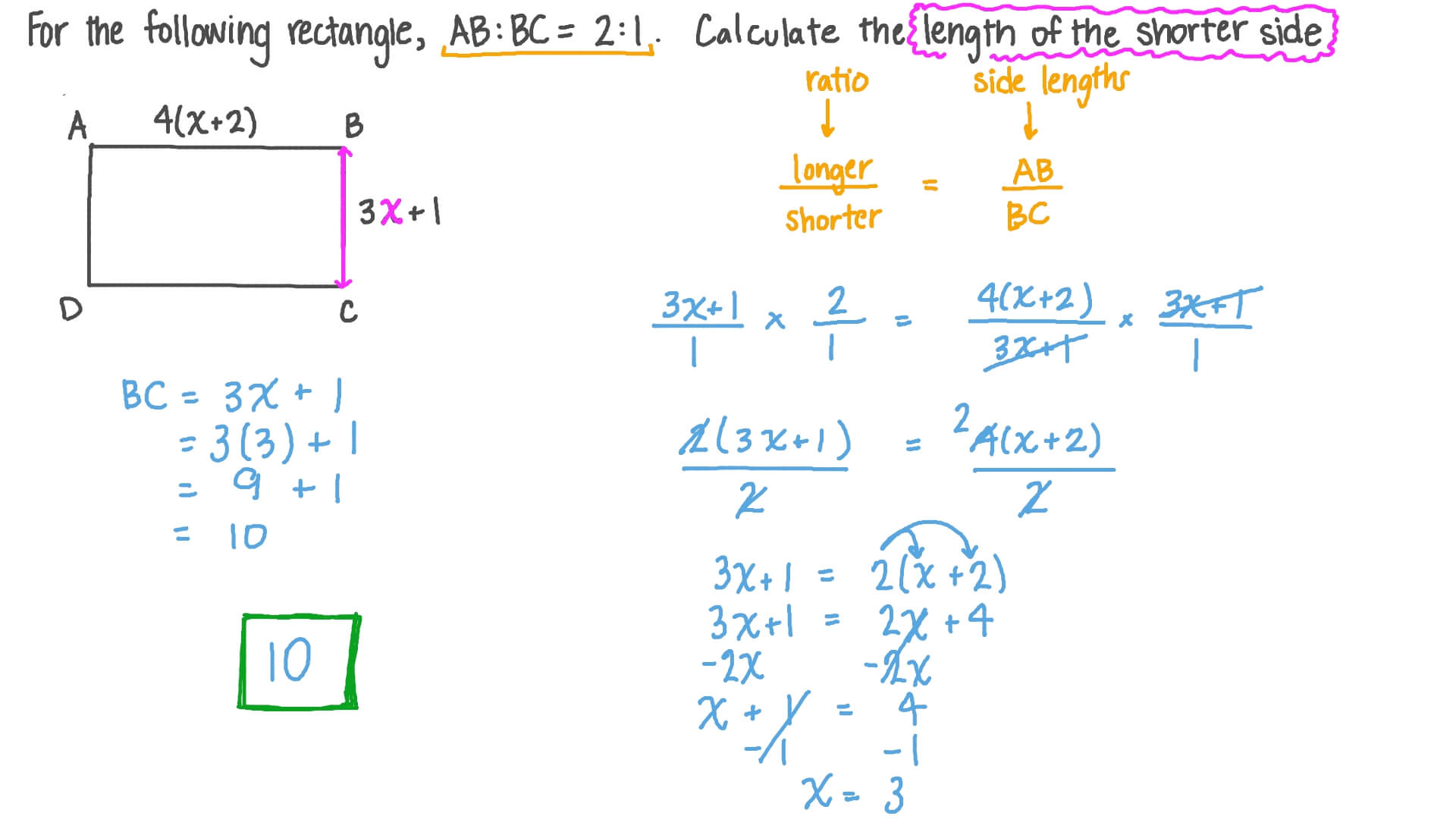 Video: Forming and Solving an Equation to Find the Side Lengths of a ...