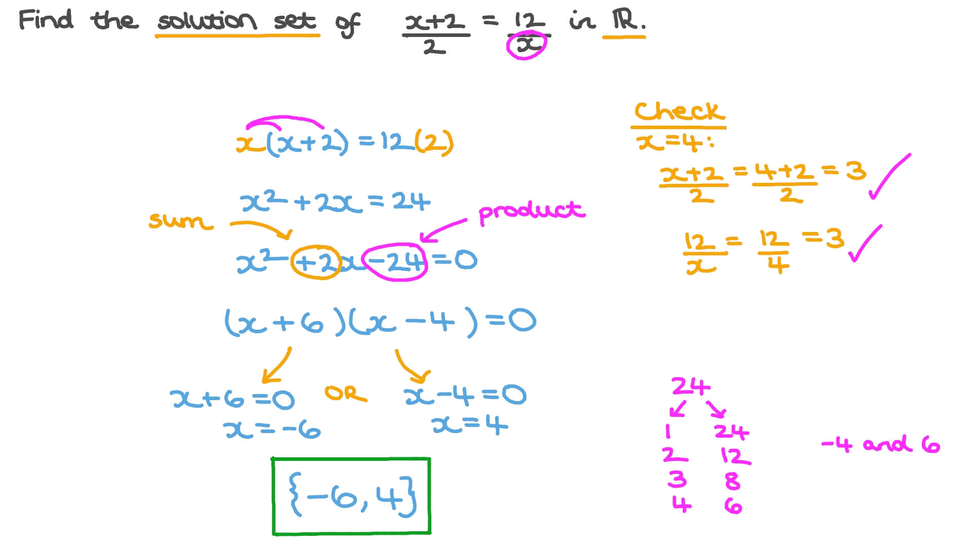 Question Video Solving Quadratic Equations By Factoring Nagwa Question Video Solving Quadratic Equations By Factoring Nagwa