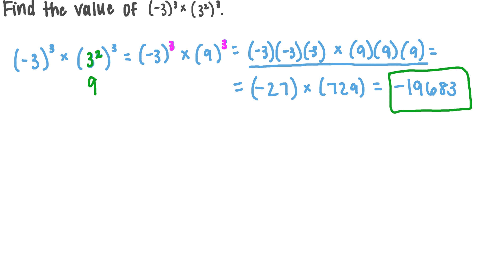 Question Video Evaluating Numerical Expressions With Integer Exponents