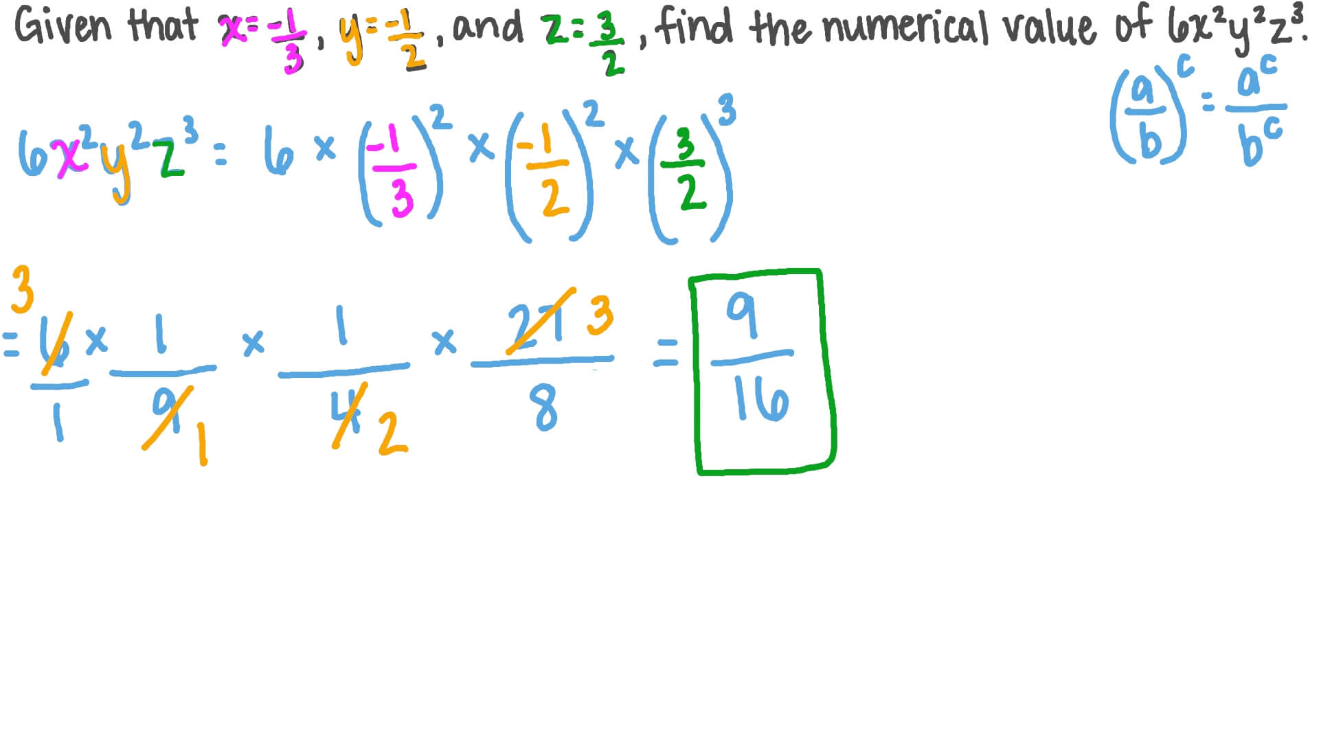 Question Video Evaluating Algebraic Expressions Nagwa