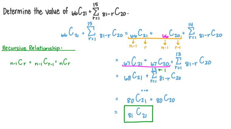 Lesson Properties Of Combinations Nagwa