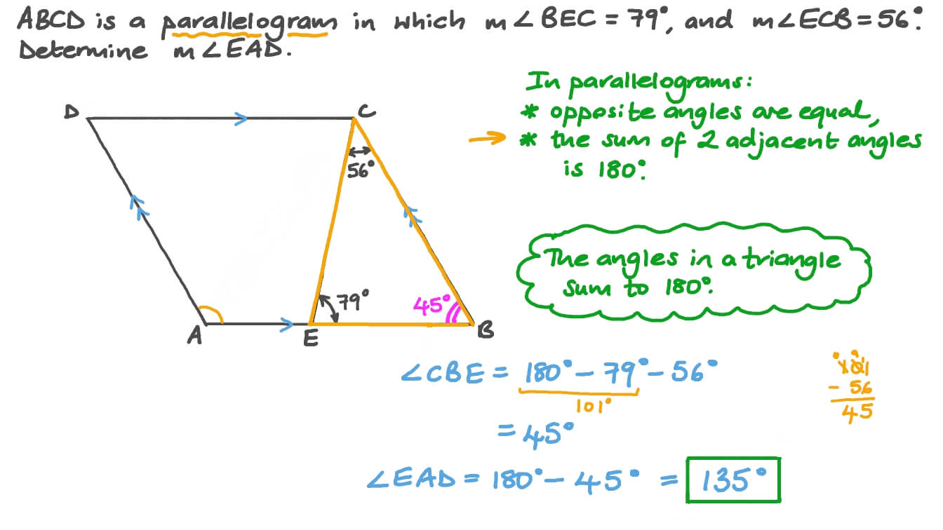 ion Video Finding The Measure Of An Angle In A Parallelogram 