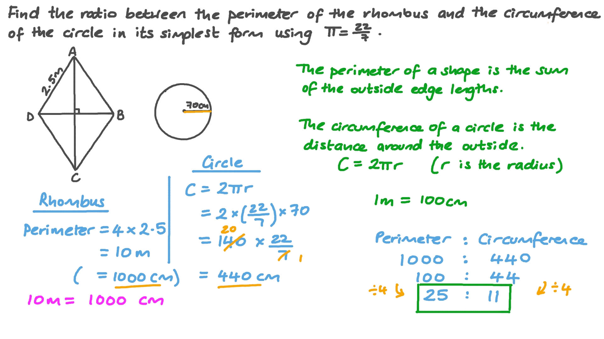 Question Video: Finding the Ratio between the Perimeters of Two Shapes ...