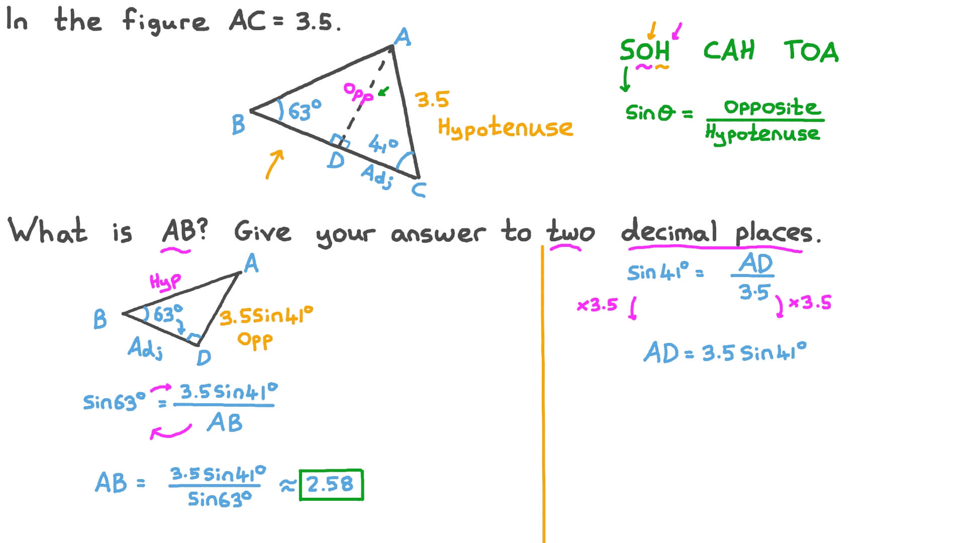ion Video Dividing A Triangle Into Right Triangles In Order To 