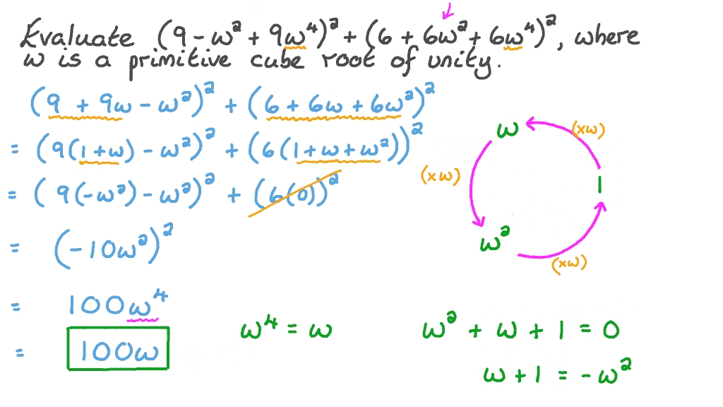 Question Video: Evaluating Expressions Involving Cubic Roots of Unity ...
