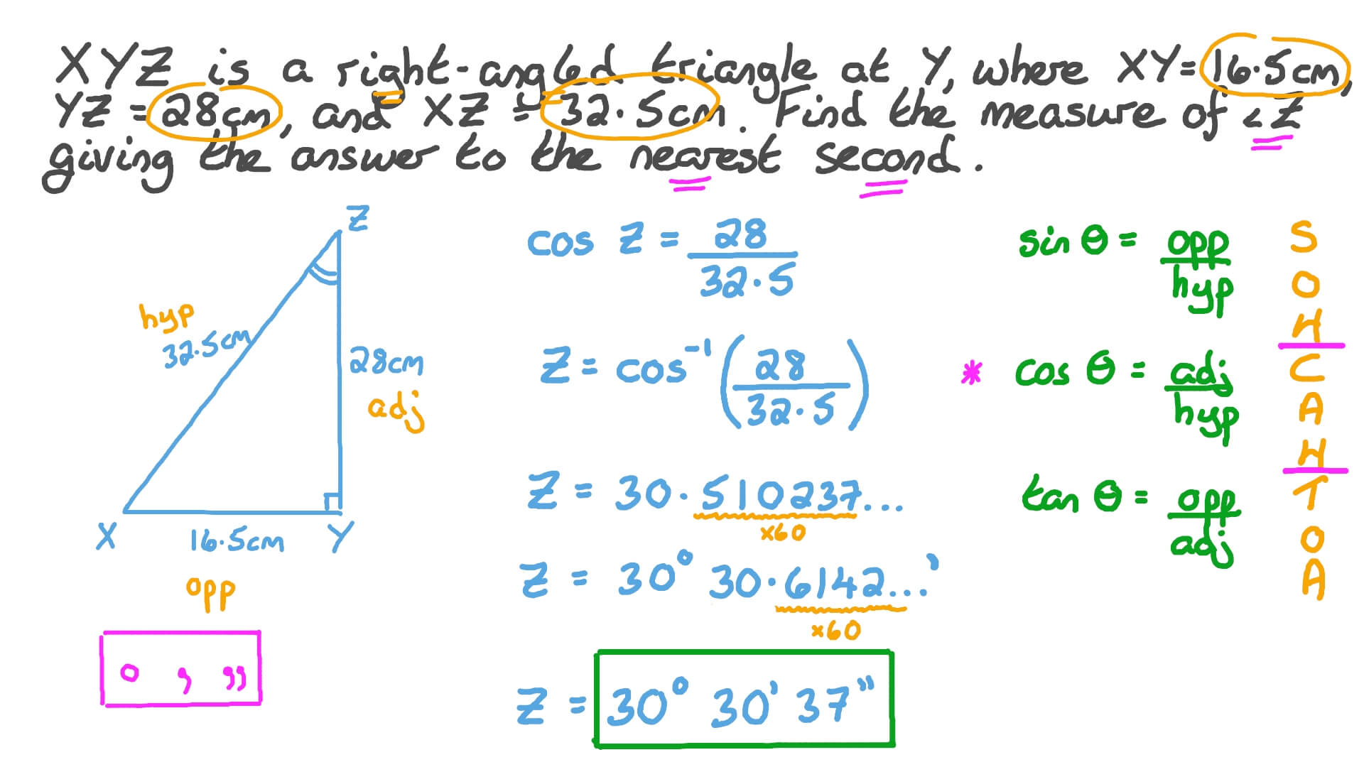 ion Video Finding The Measure Of An Angle In A Right Angled 