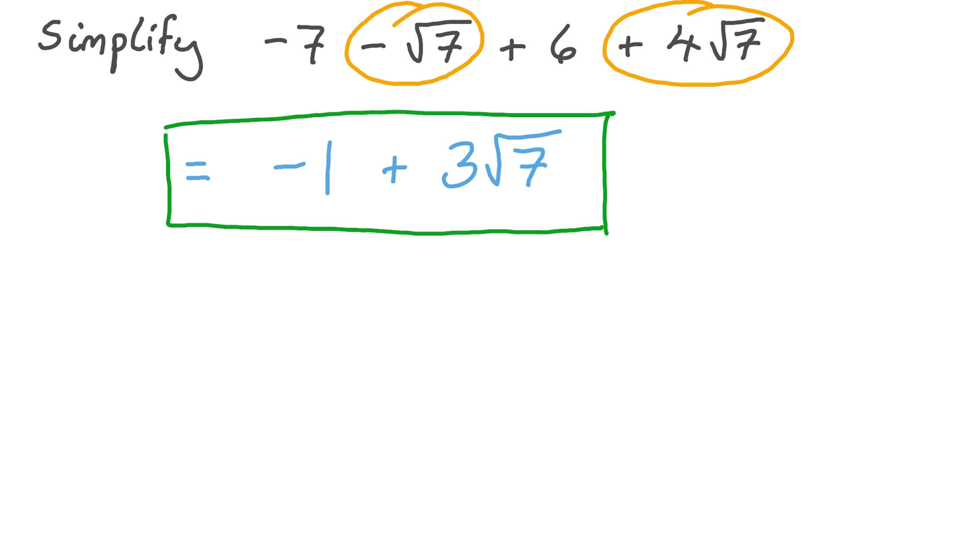 Question Video: Simplifying Numerical Expressions Using the Properties of Square Roots | Nagwa