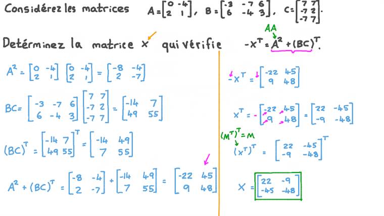 Leçon : Puissance d’une matrice | Nagwa