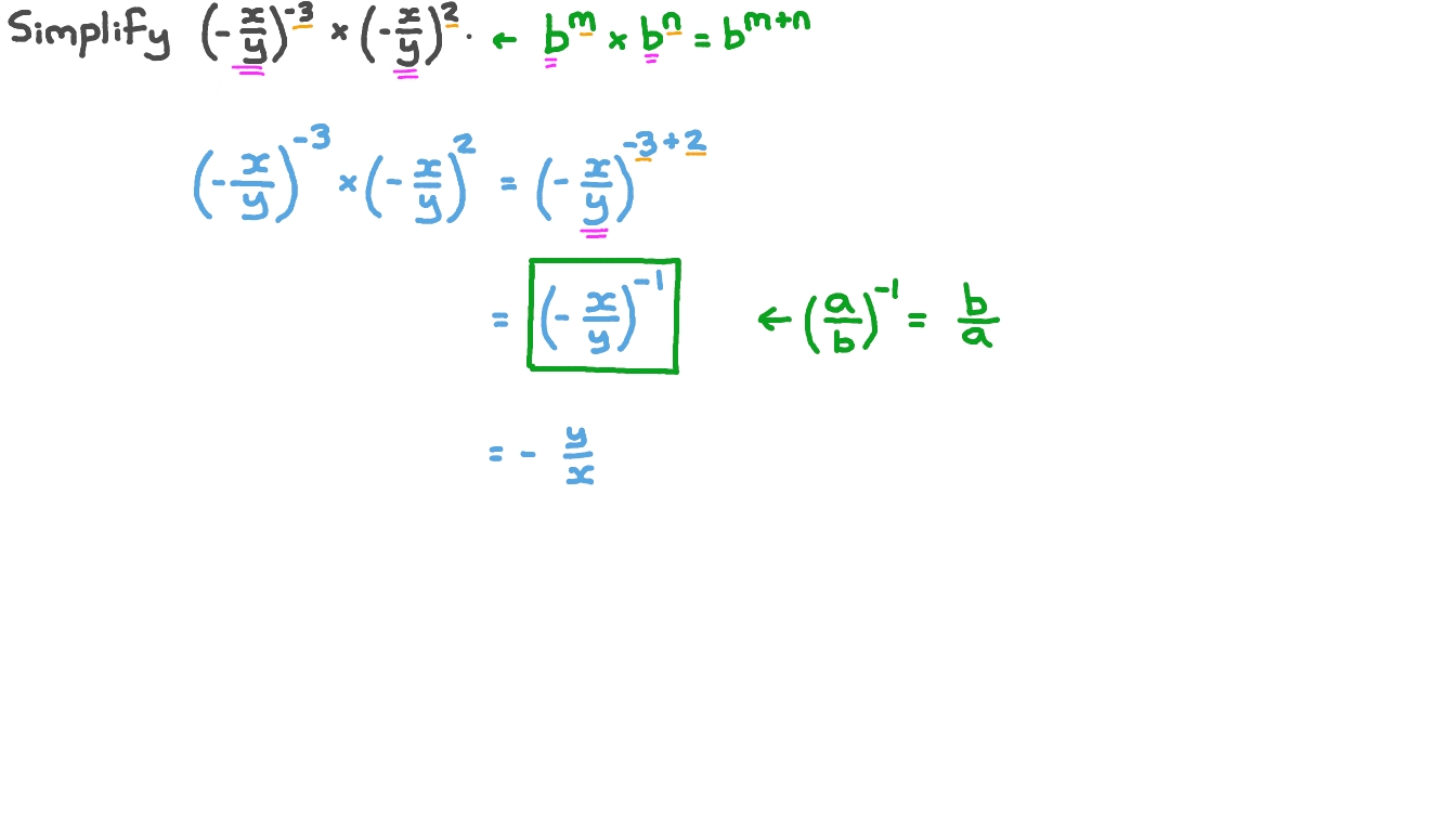 Question Video: Simplifying an Algebraic Expression Using Exponent Laws ...