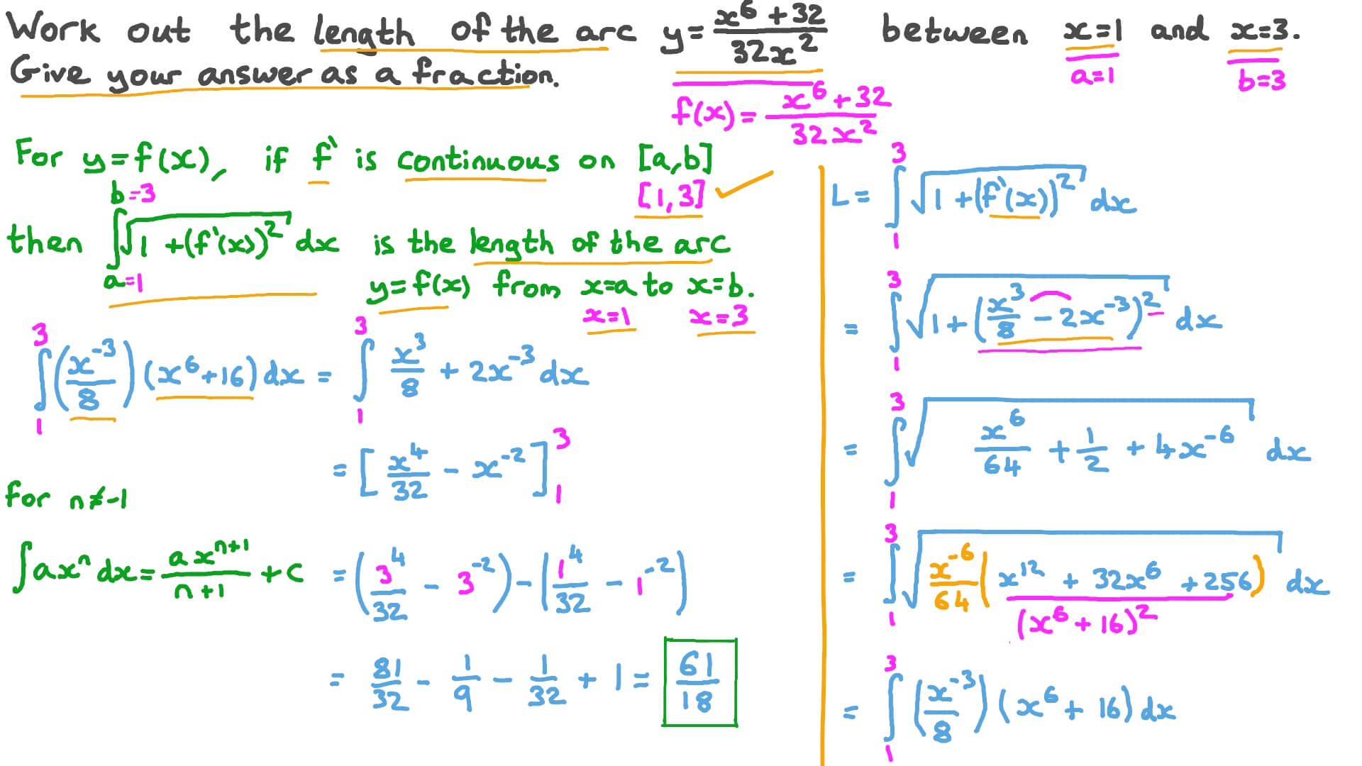 Question Video: Finding the Length of an Arc of a Given Curve | Nagwa