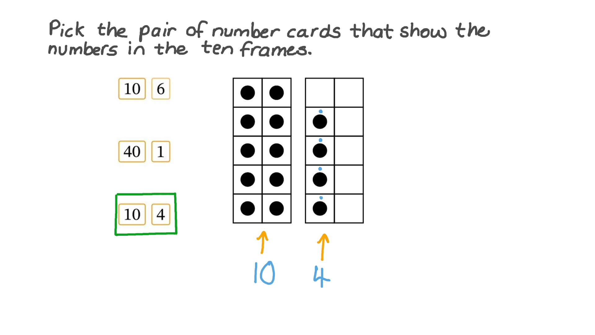 Question Video: Contar cantidades y emparejar con números del 11 al 19 ...