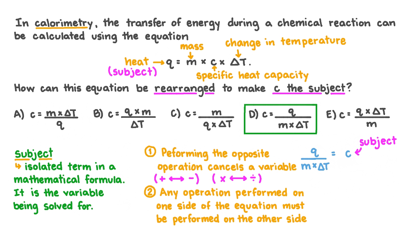 ion Video Rearranging An Equation To Set Specific Heat Capa 