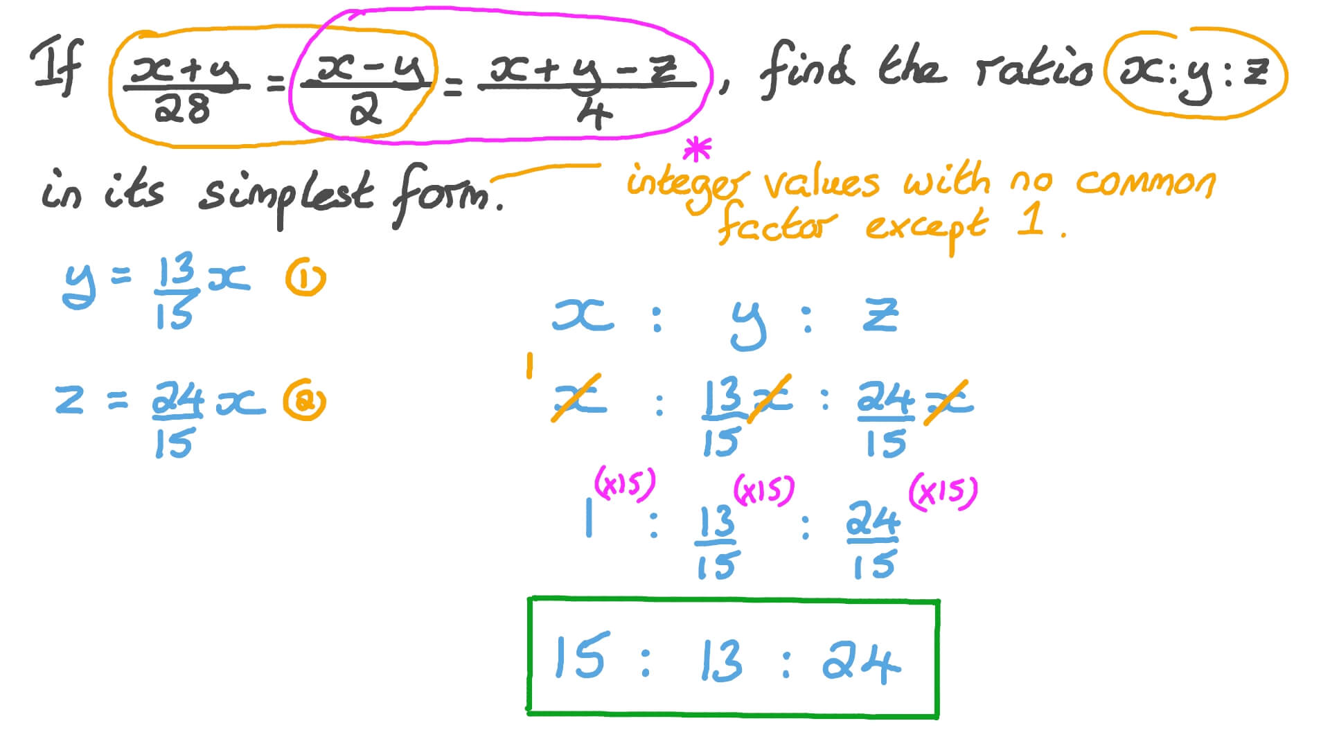 Question Video Solving Proportion Equations To Find The Values Of