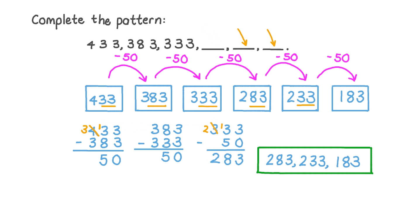 Question Video: Number Patterns with Numbers up to 999 | Nagwa