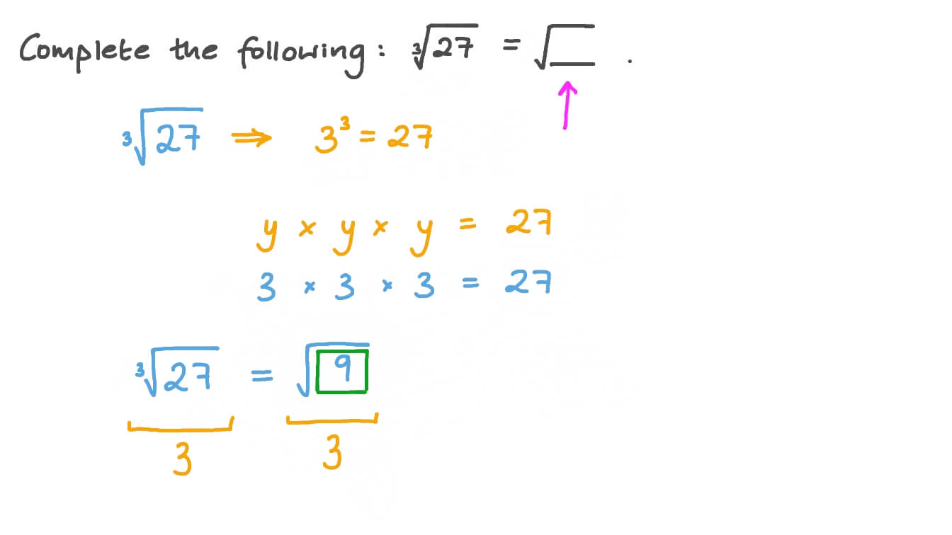 ion Video Equating Cube Roots And Square Roots Nagwa