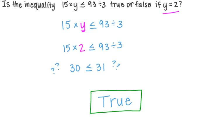 Lesson: Determining Whether an Inequality Is True or False | Nagwa