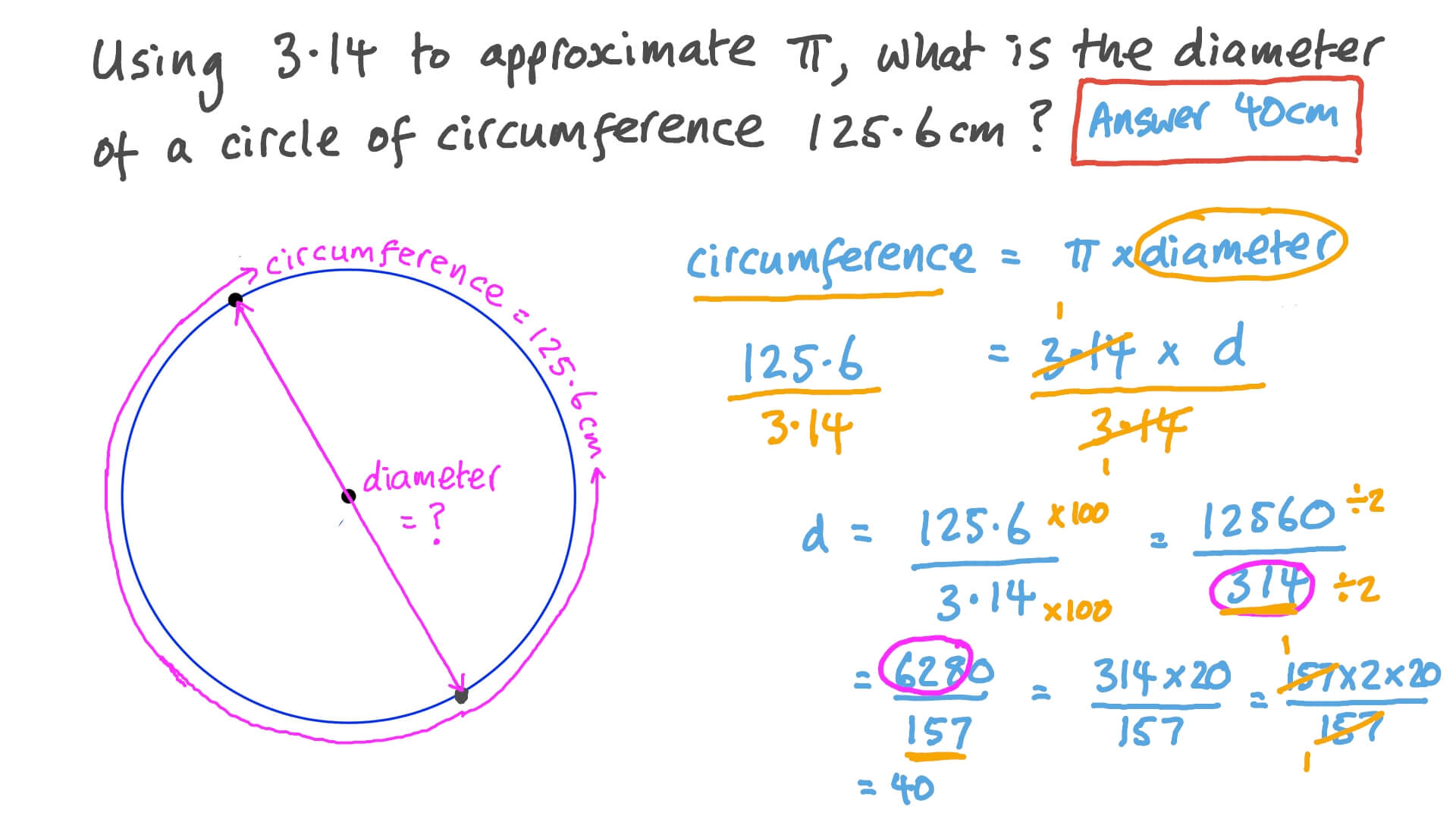 ion Video Finding The Diameter Of A Circle Given Its 
