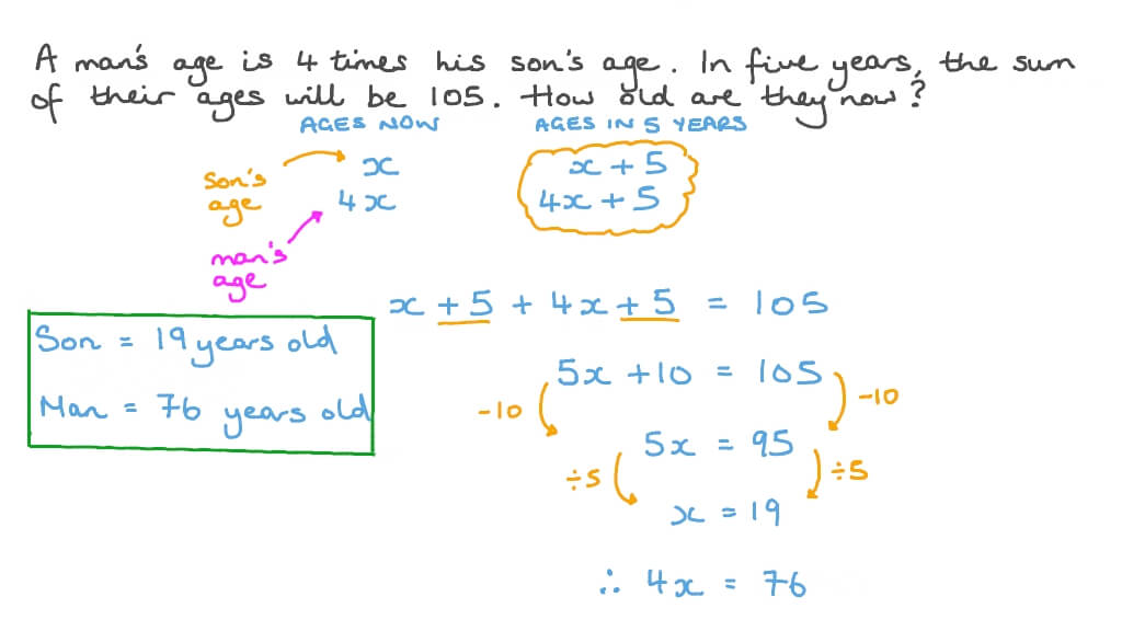 Question Video Writing And Solving One Variable Equations Nagwa