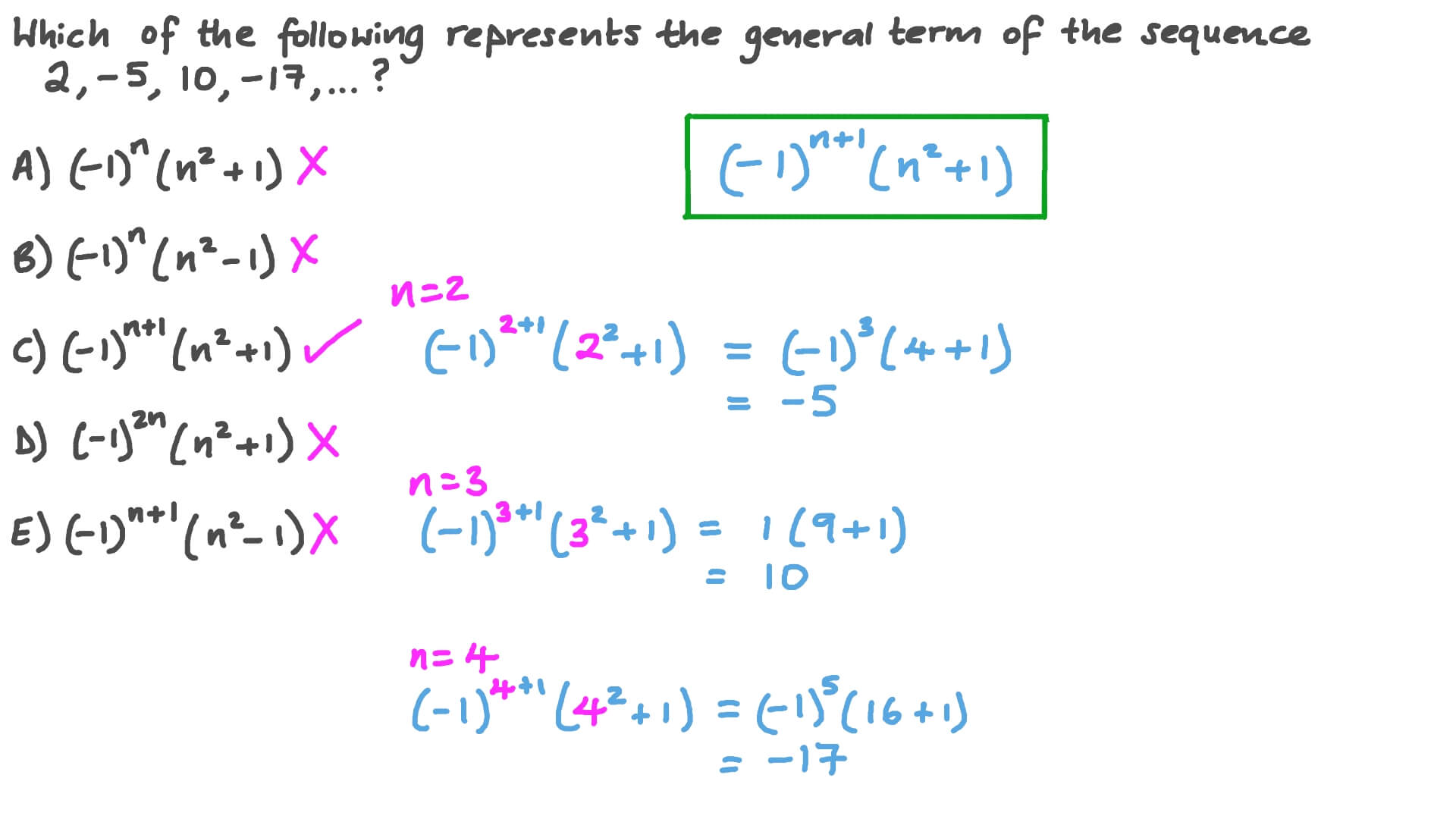 ion Video Finding The General Term Of A Sequence Nagwa