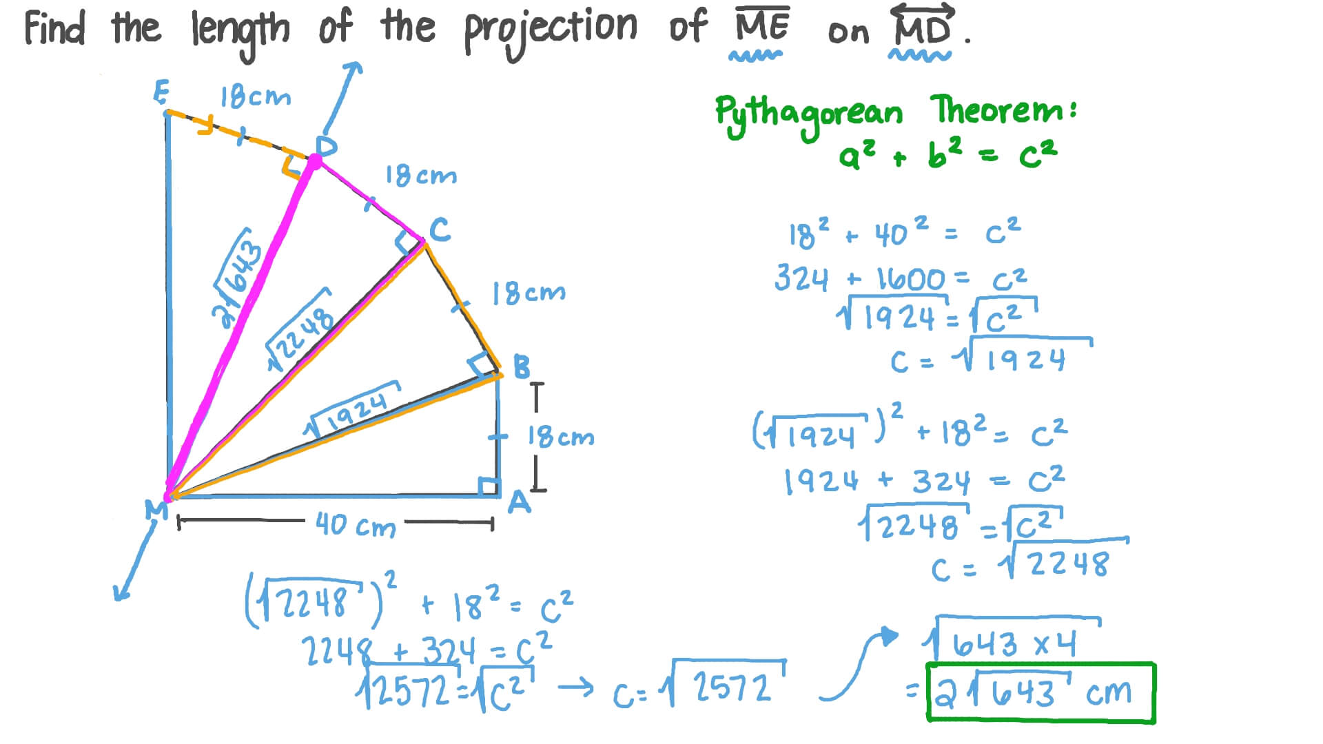 ion Video Finding The Length Of The Projection Of A Line Segment 