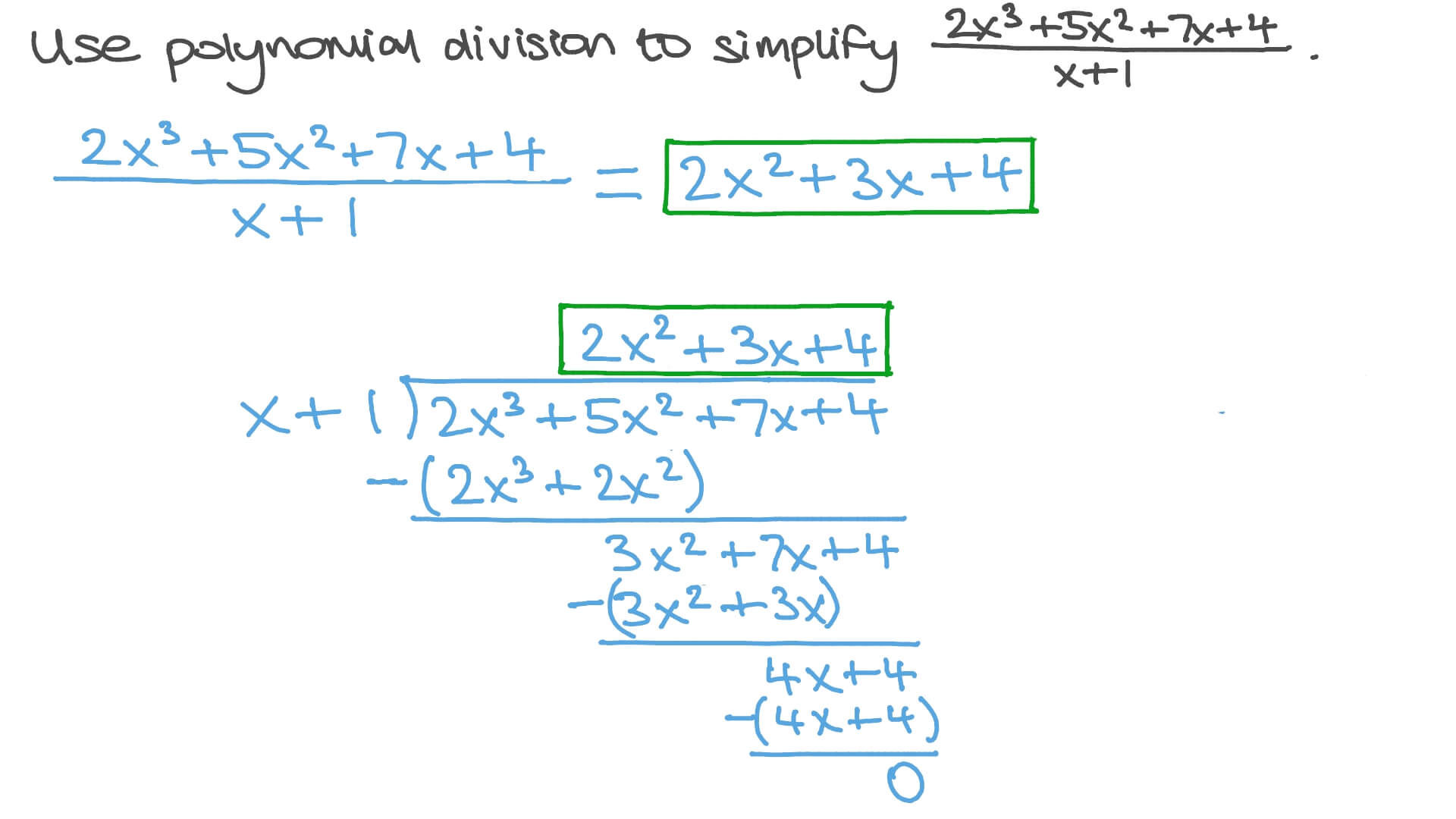 Question Video: Using Polynomial Division to Solve Problems | Nagwa
