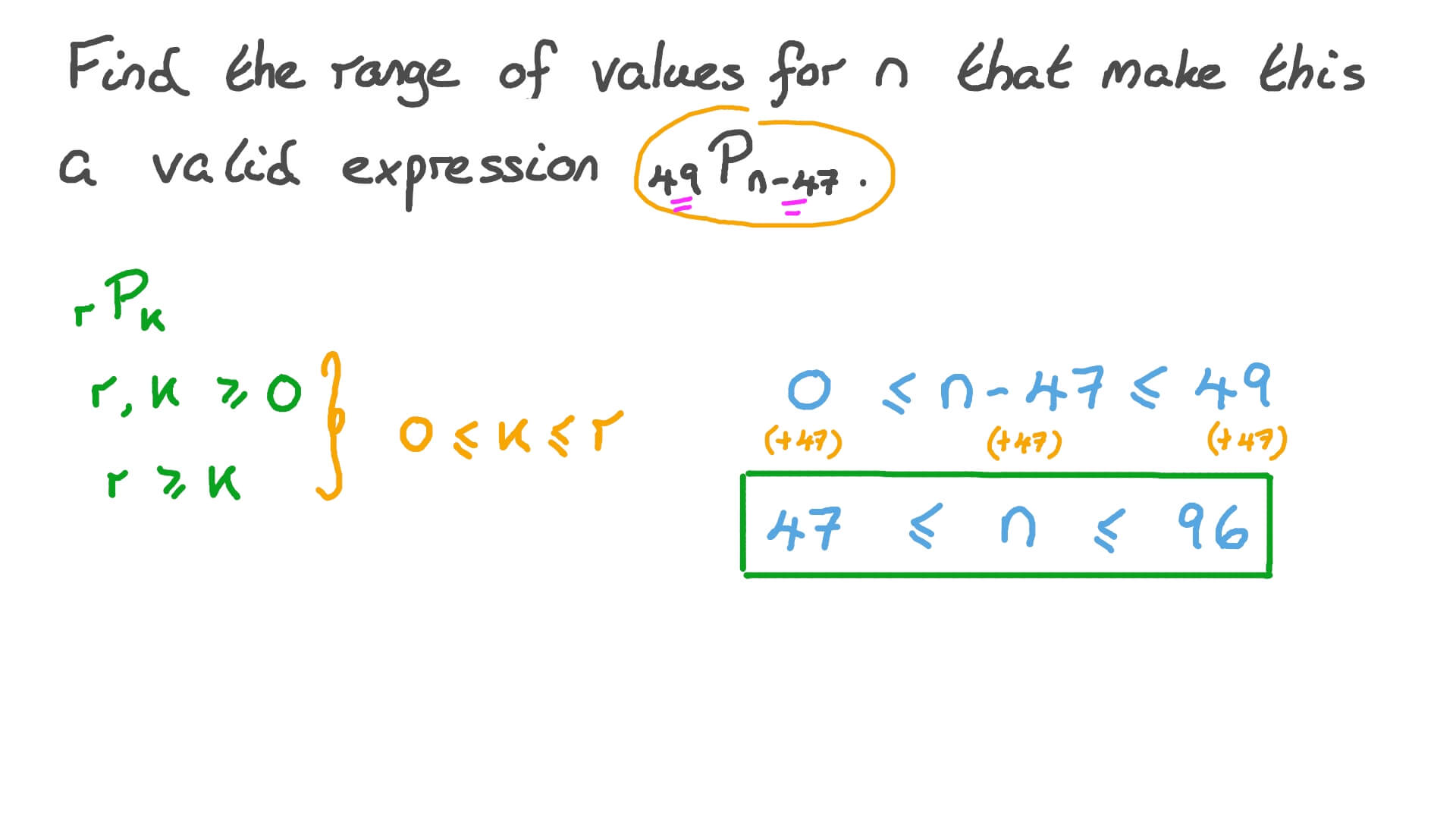 Question Video: Using the Properties of Permutations to Find an Unknown | Nagwa
