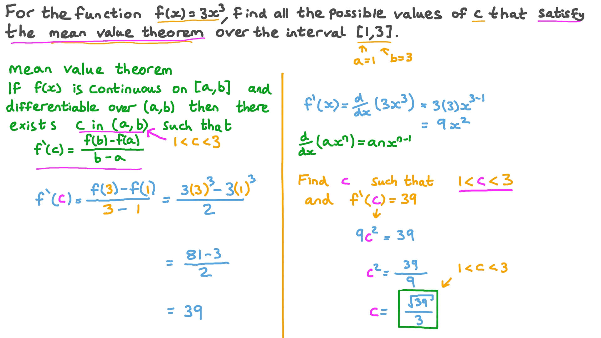 ion Video Finding The Values That Satisfy The Mean Value Theorem 