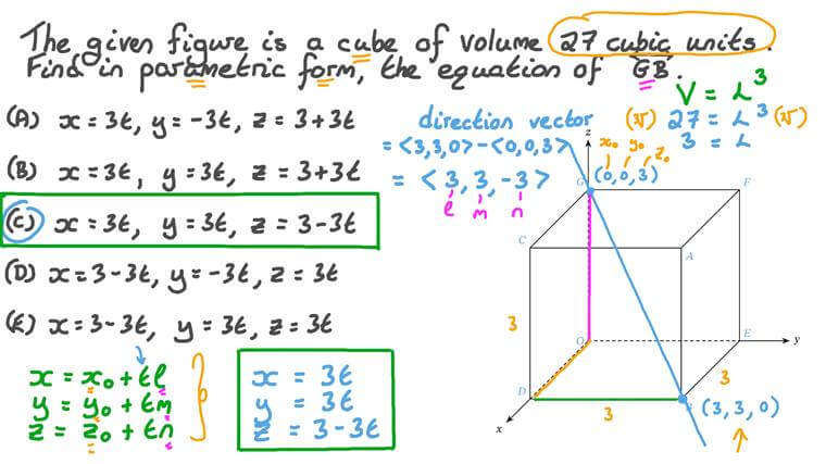 Find The Vector And Parametric Equations For Line Through Two Points ...