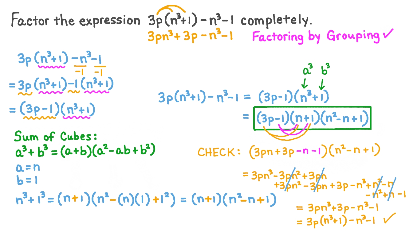 Question Video Factoring A Multivariable Expression By Grouping Nagwa