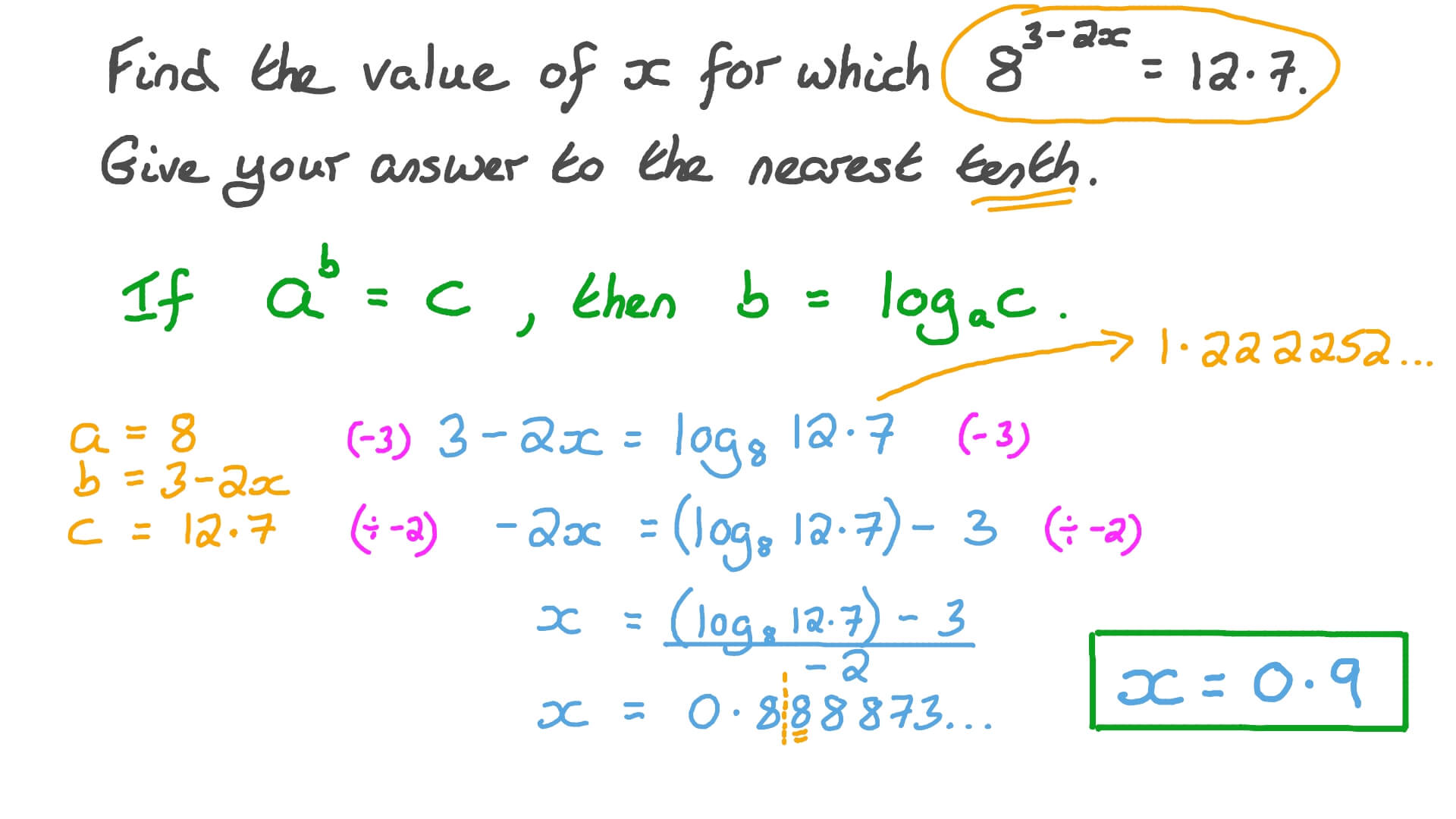Question Video Finding The Solution Set Of An Exponential Equation Nagwa