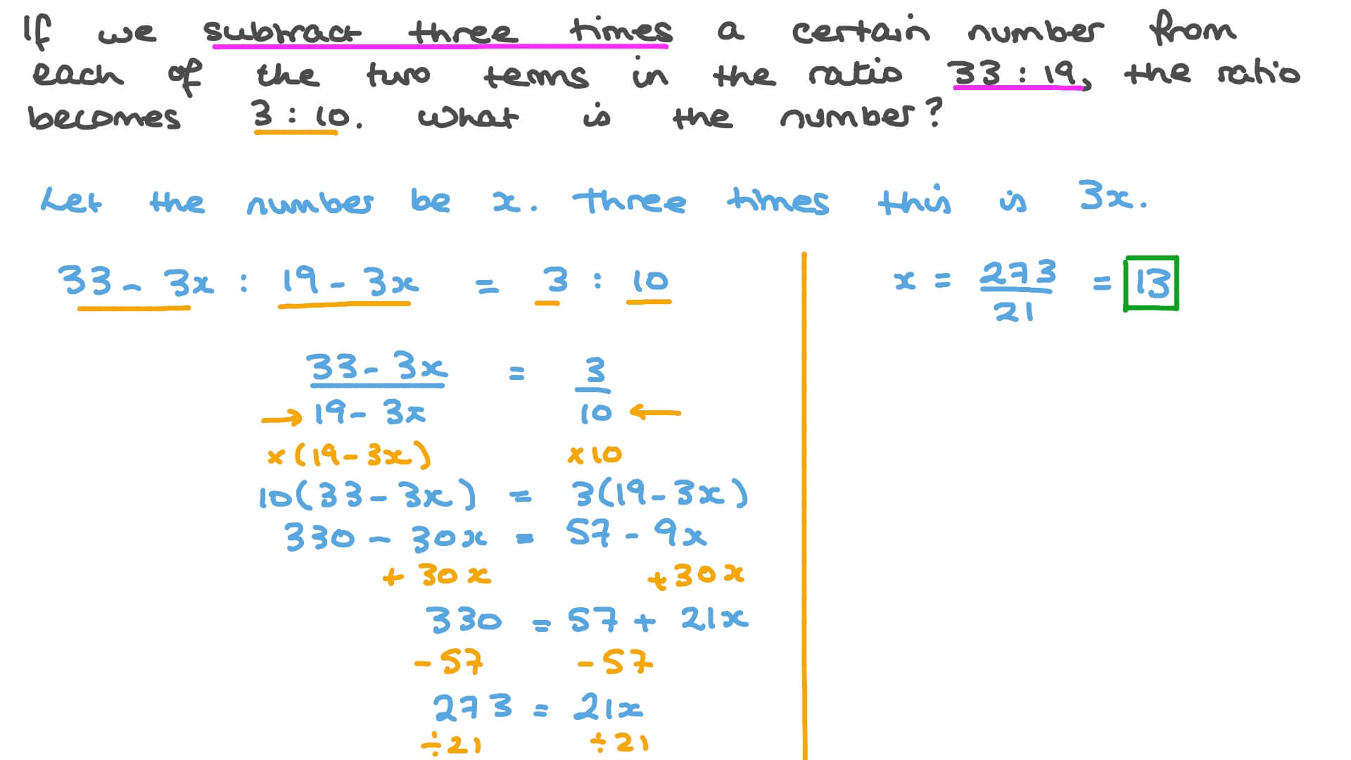 Question Video: Solving Proportion Equations to Find the Value of an ...