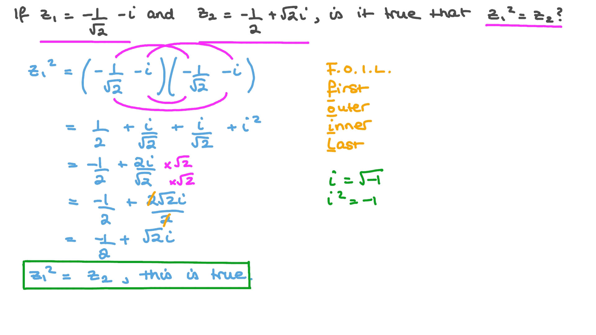 Question Video Finding The Product And Quotient Of Complex Numbers Nagwa