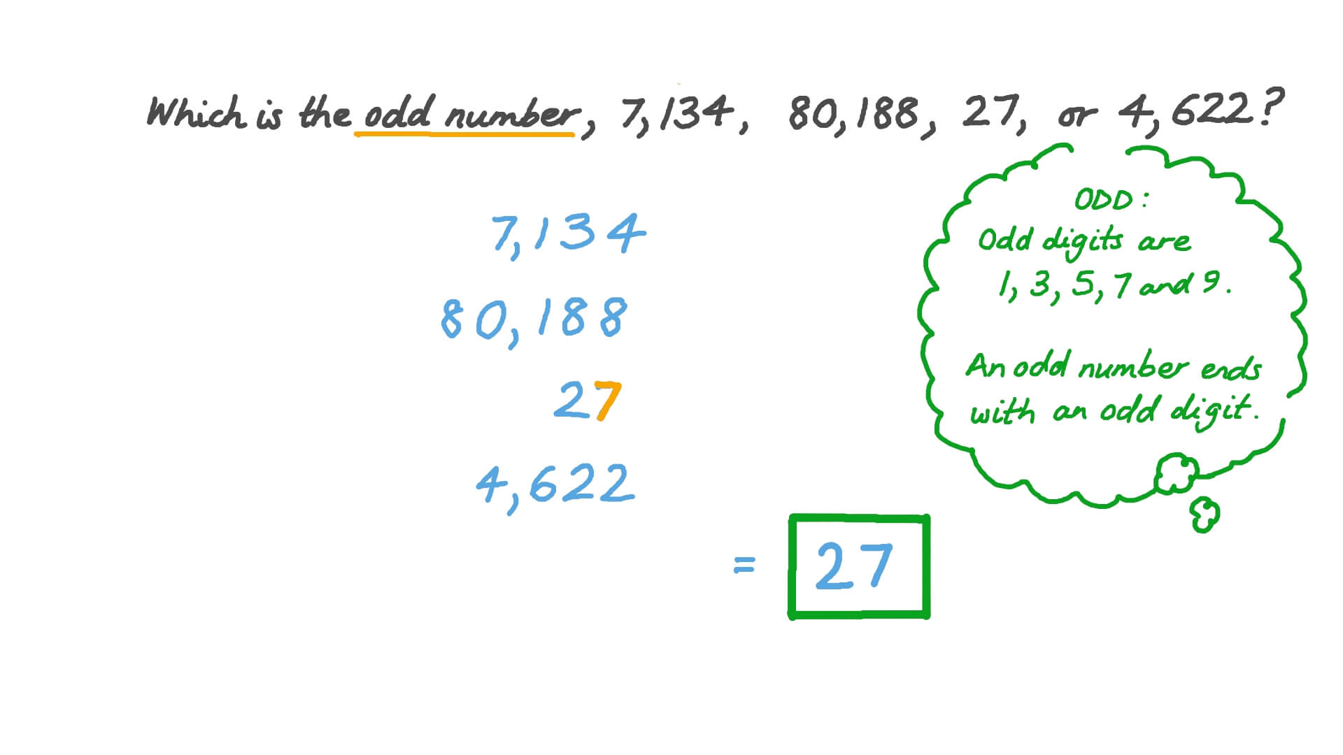 ion Video Identifying An Odd Number Using Its Properties Nagwa