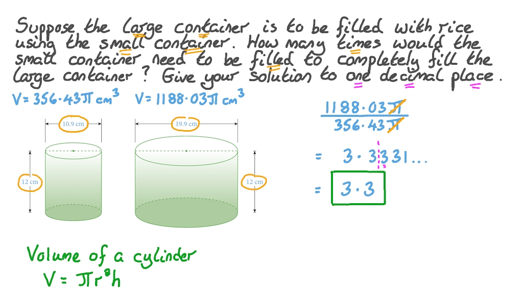 Question Video: Cylinders in a Real-World Context | Nagwa