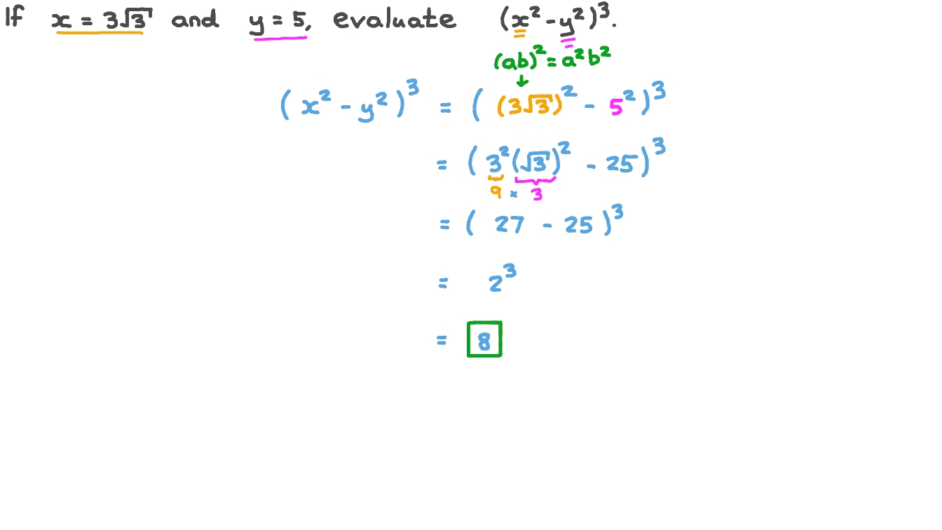 Question Video: Evaluating an Expression Involving Radicals | Nagwa