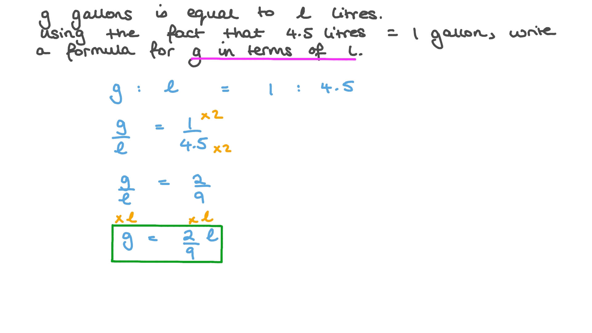 Video: Rearranging a Unit Conversion Equation | Nagwa