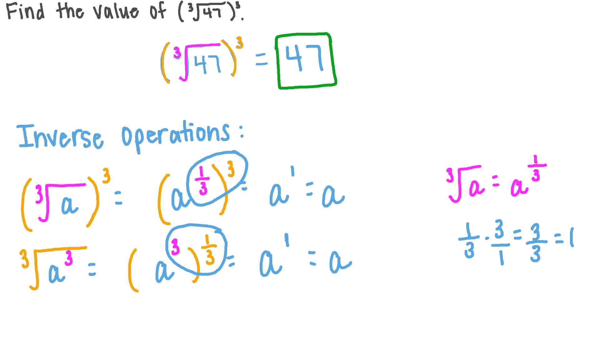 Question Video Finding The Values Of Numerical Expressions Using Laws