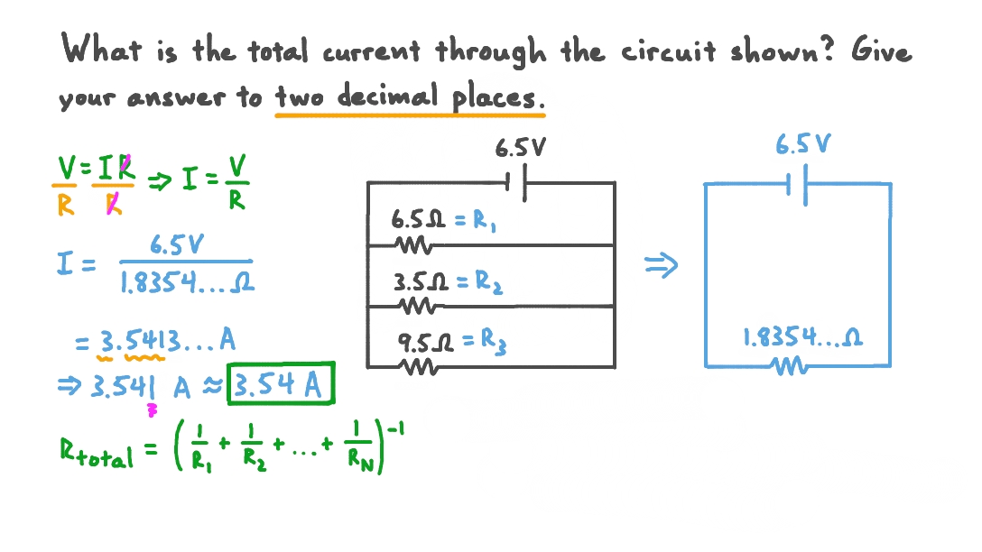 Question Video Calculating Total Current In A Parallel Circuit Nagwa