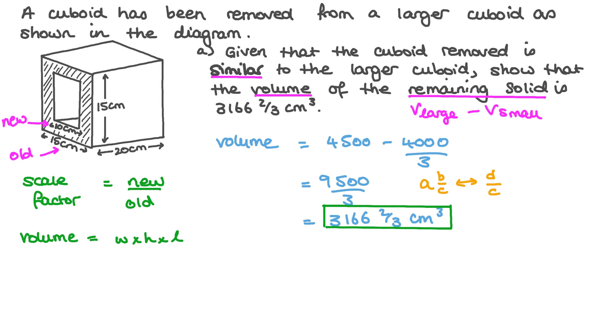 Video: Calculating the Volume of a Compound Solid and Finding a Missing ...