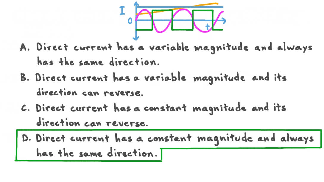 Question Video: Describing Direct Current | Nagwa