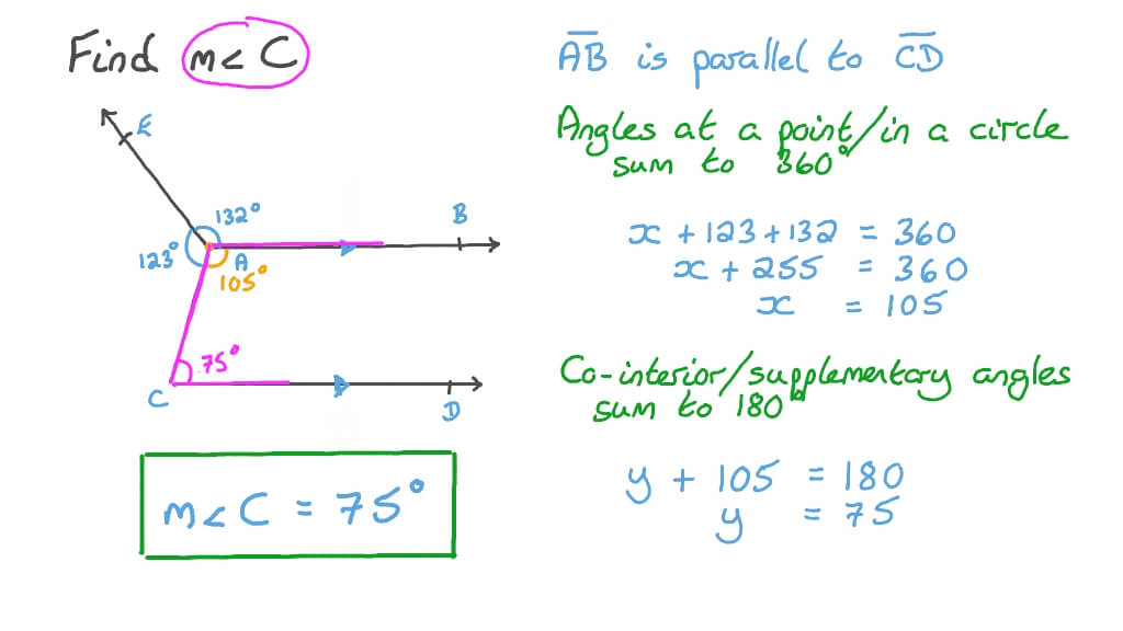 Question Video: Finding the Measure of an Angle given Its Corresponding ...