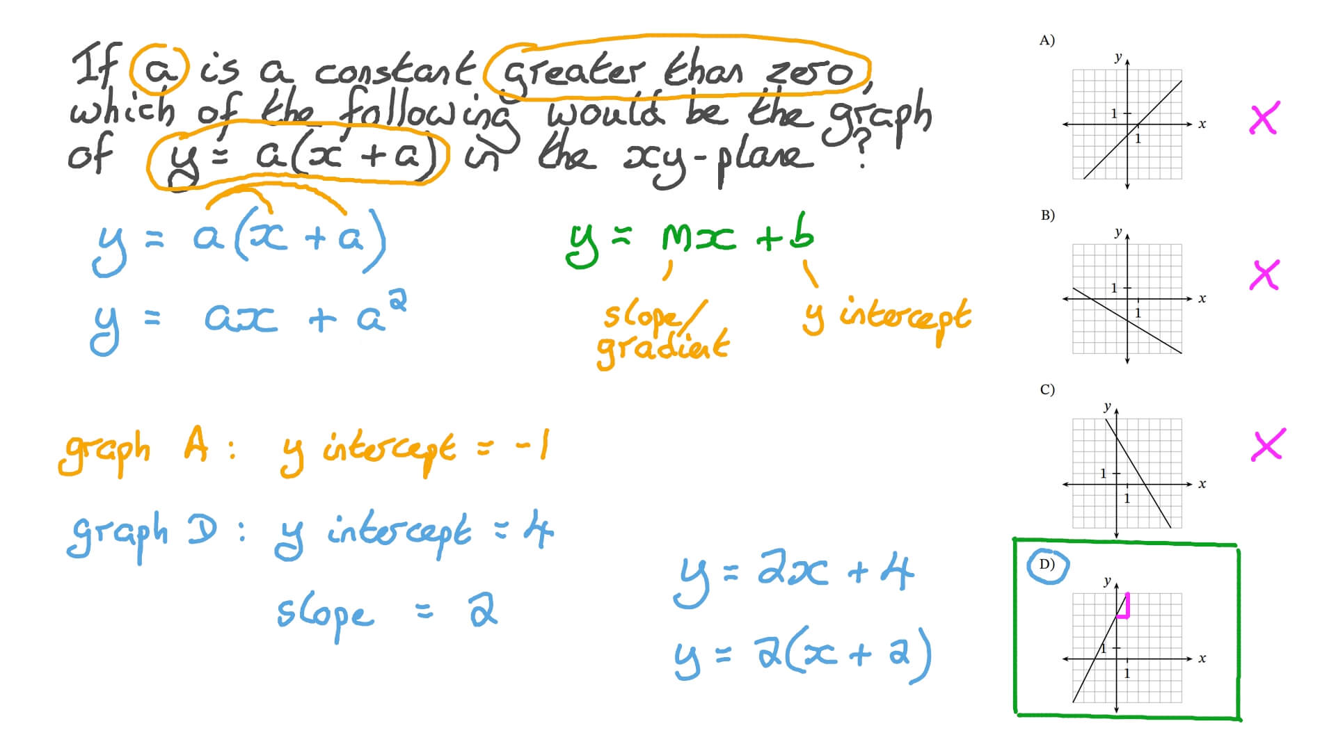 Video: Identify the Linear Graph That Is Modelled by the Given Equation ...