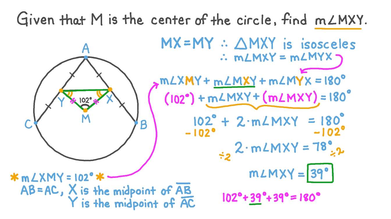 Question Video: Finding the Measure of an Angle in a Triangle inside a ...