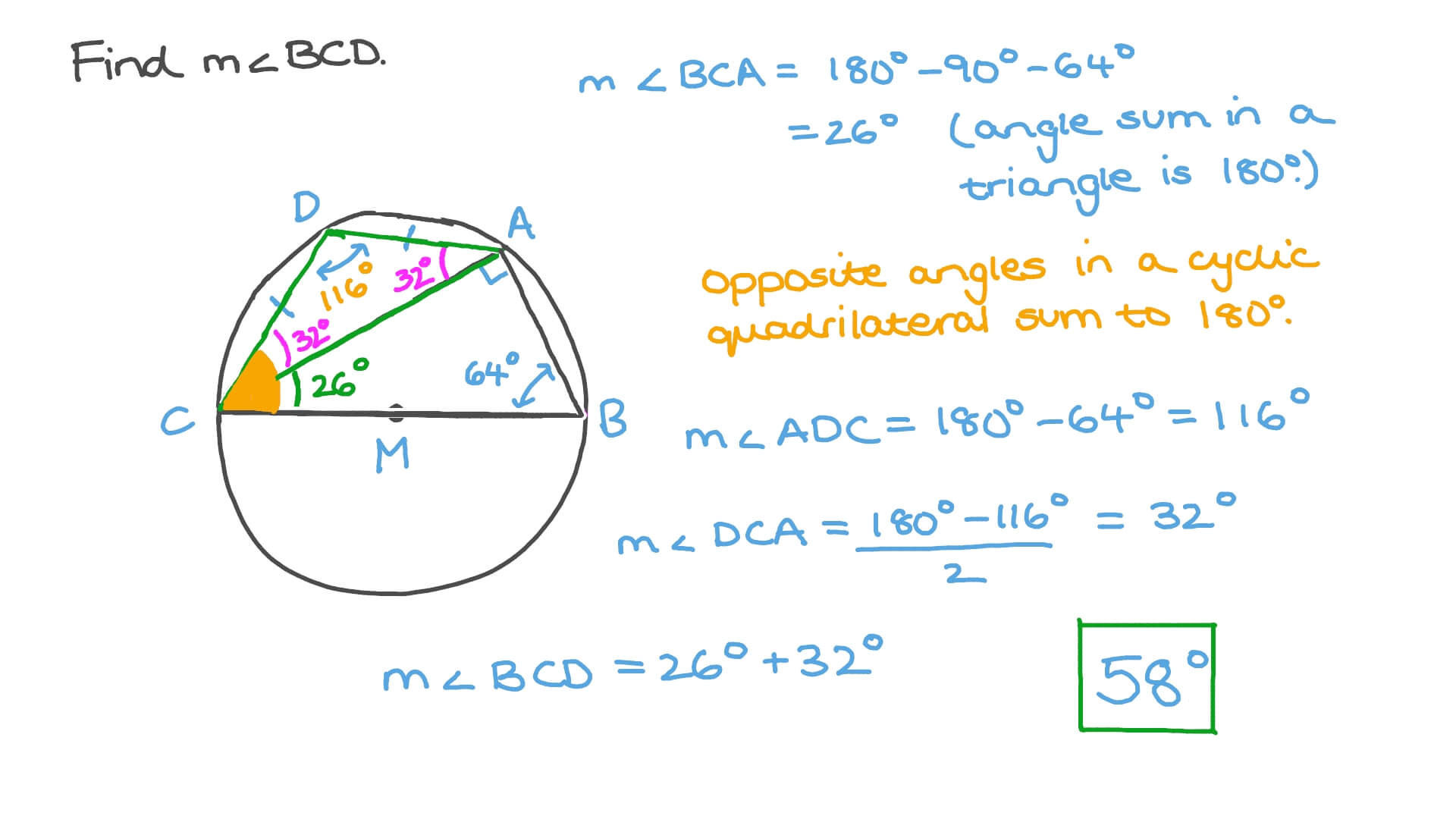 ion Video Using The Properties Of Cyclic Quadrilaterals To Solve 