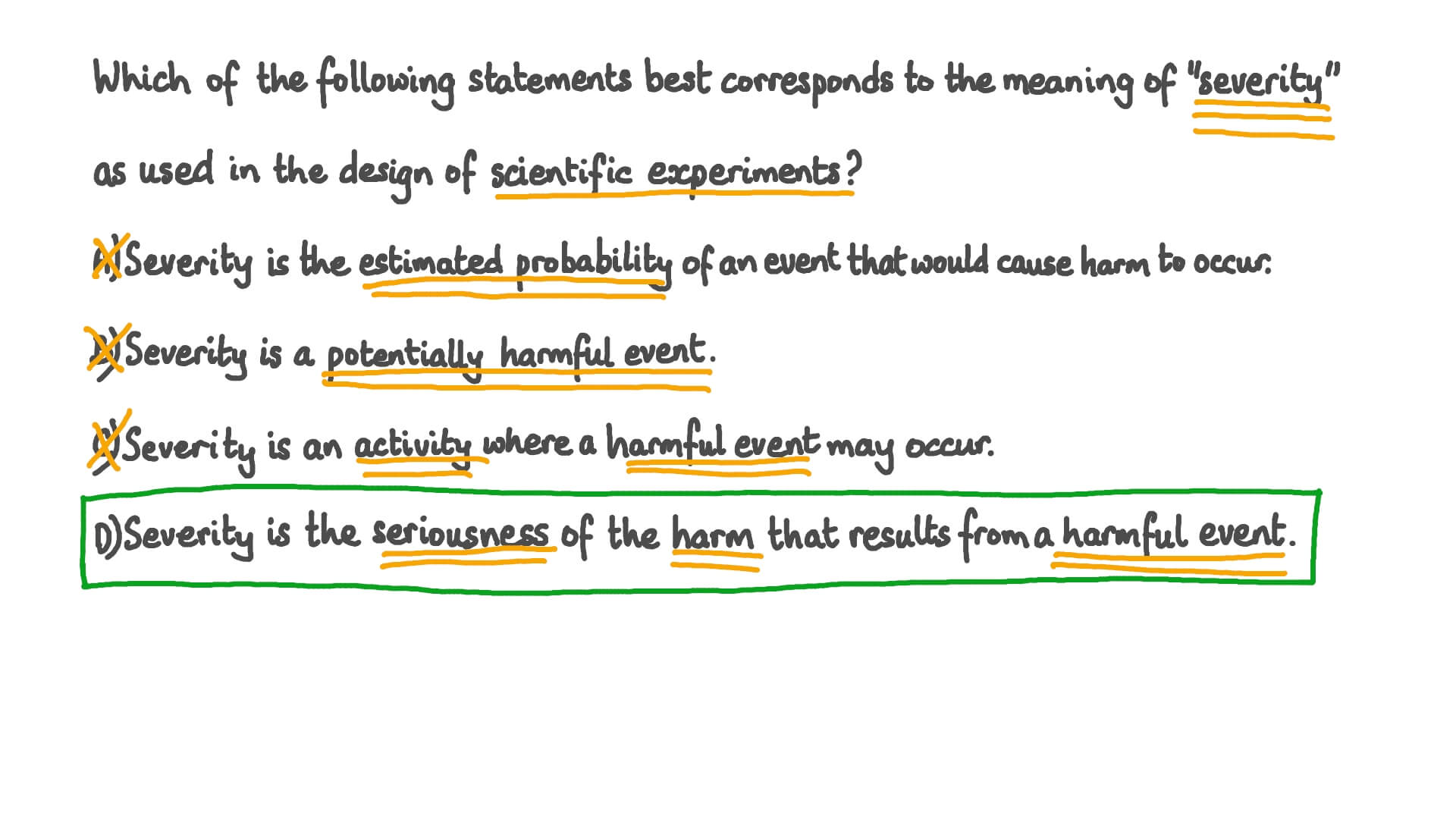 Question Video Health And Safety In Experiments Nagwa