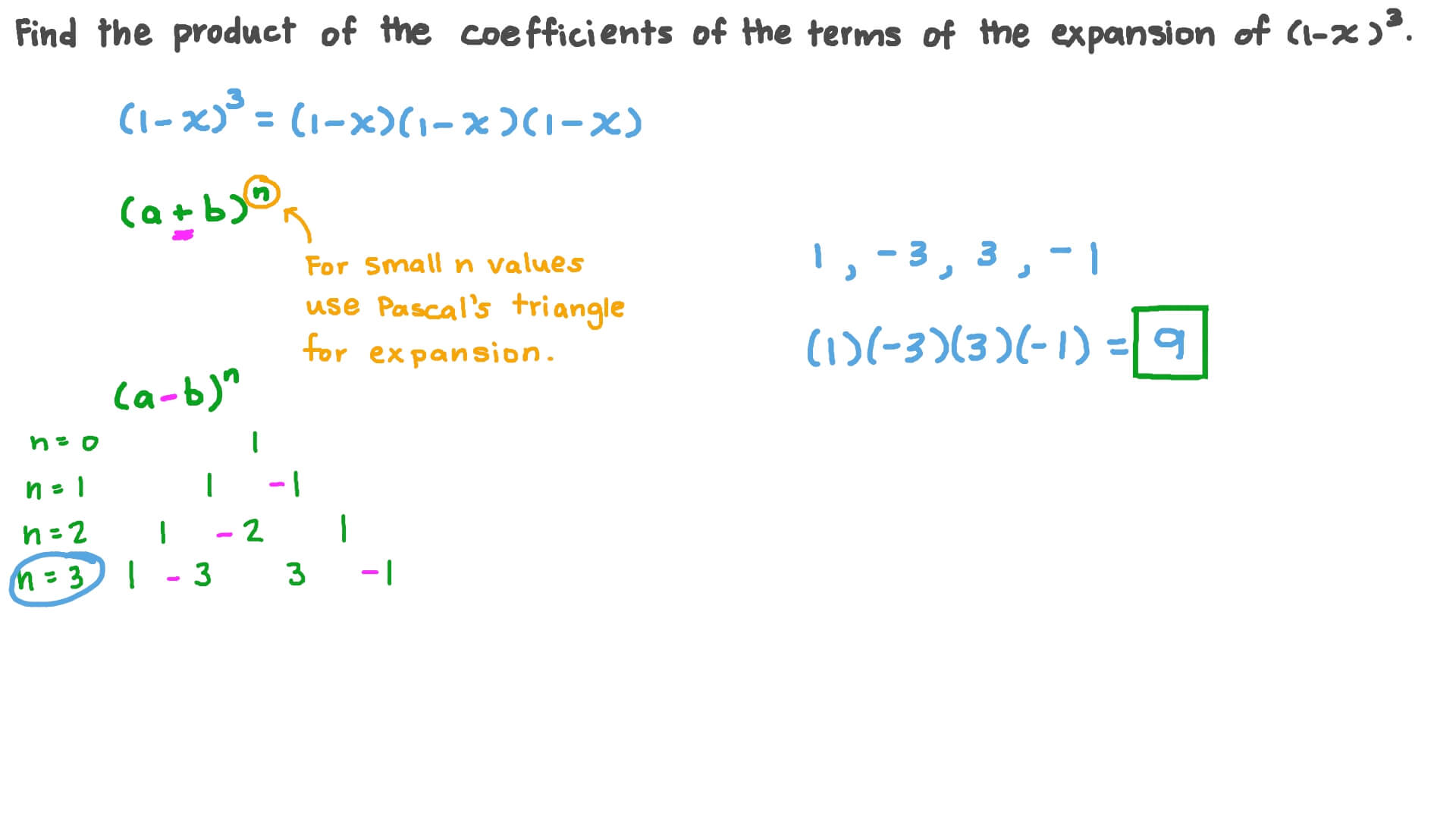 Question Video: Finding Binomial Coefficients | Nagwa