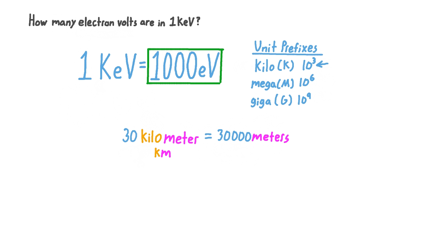 Question Video Finding The Number Of Electron Volts In One Kilo