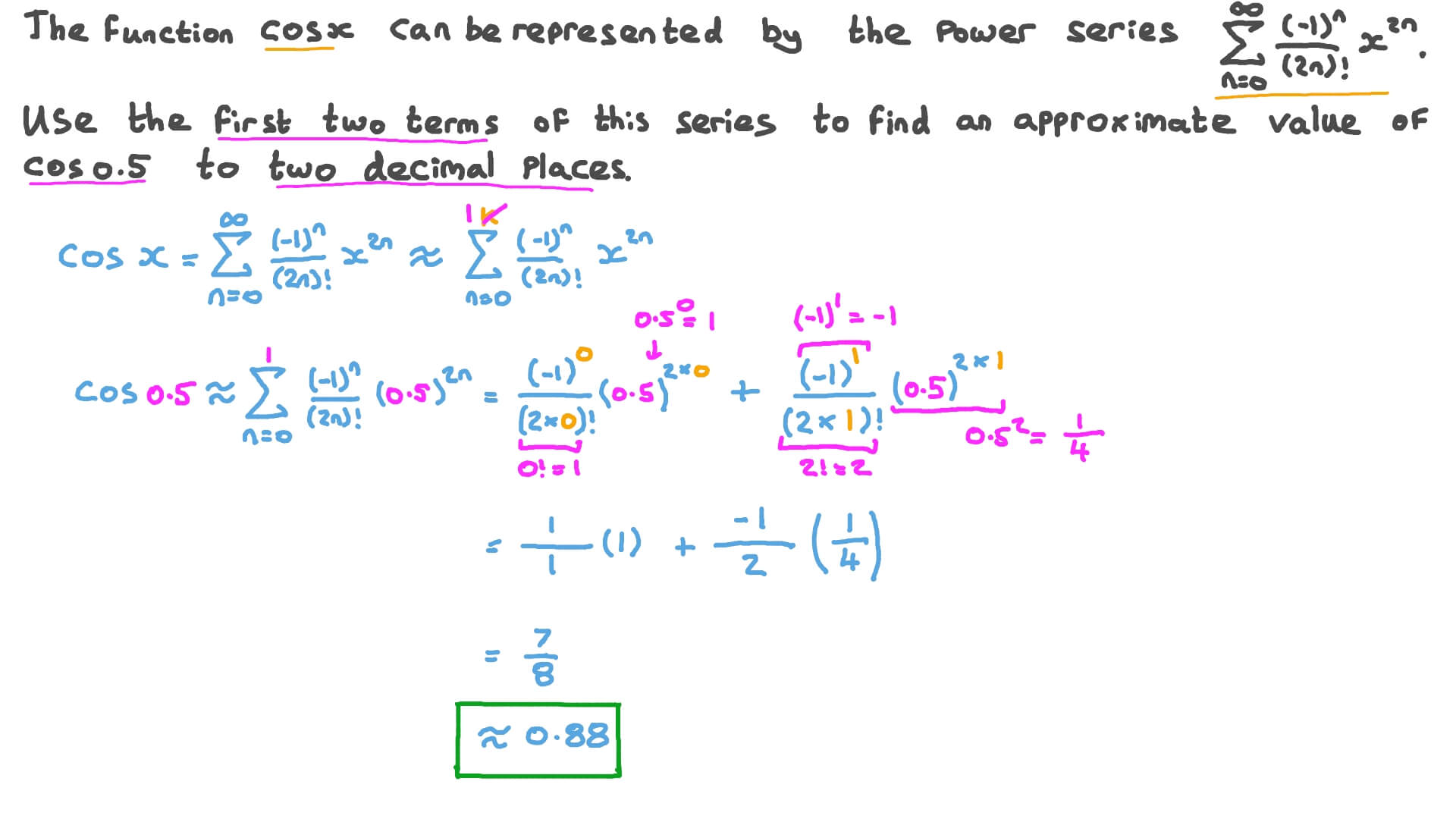 Question Video Transcendental Functions As Power Series Nagwa