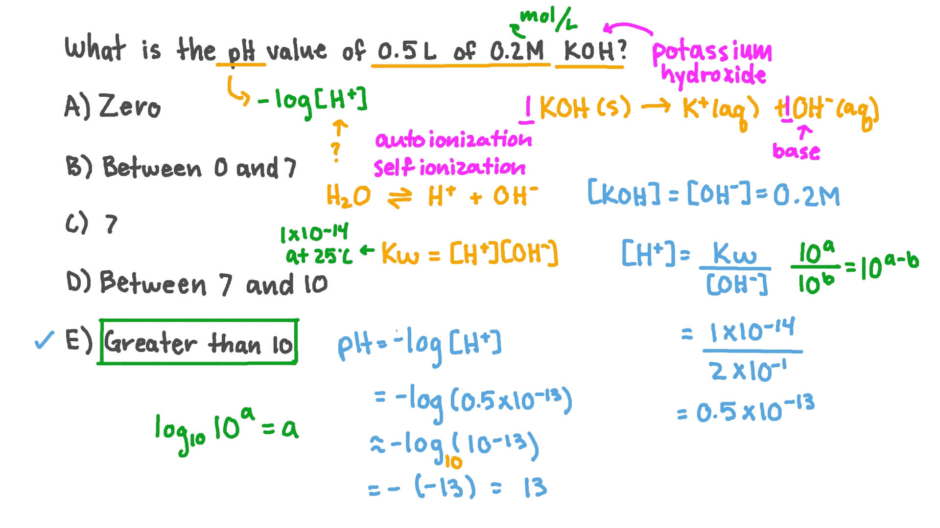 Video: Calculating the pH of a Solution of KOH of Known Volume and ...